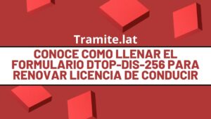 Conoce Como Llenar El Formulario DTOP-DIS-256 Para Renovar Licencia De ...